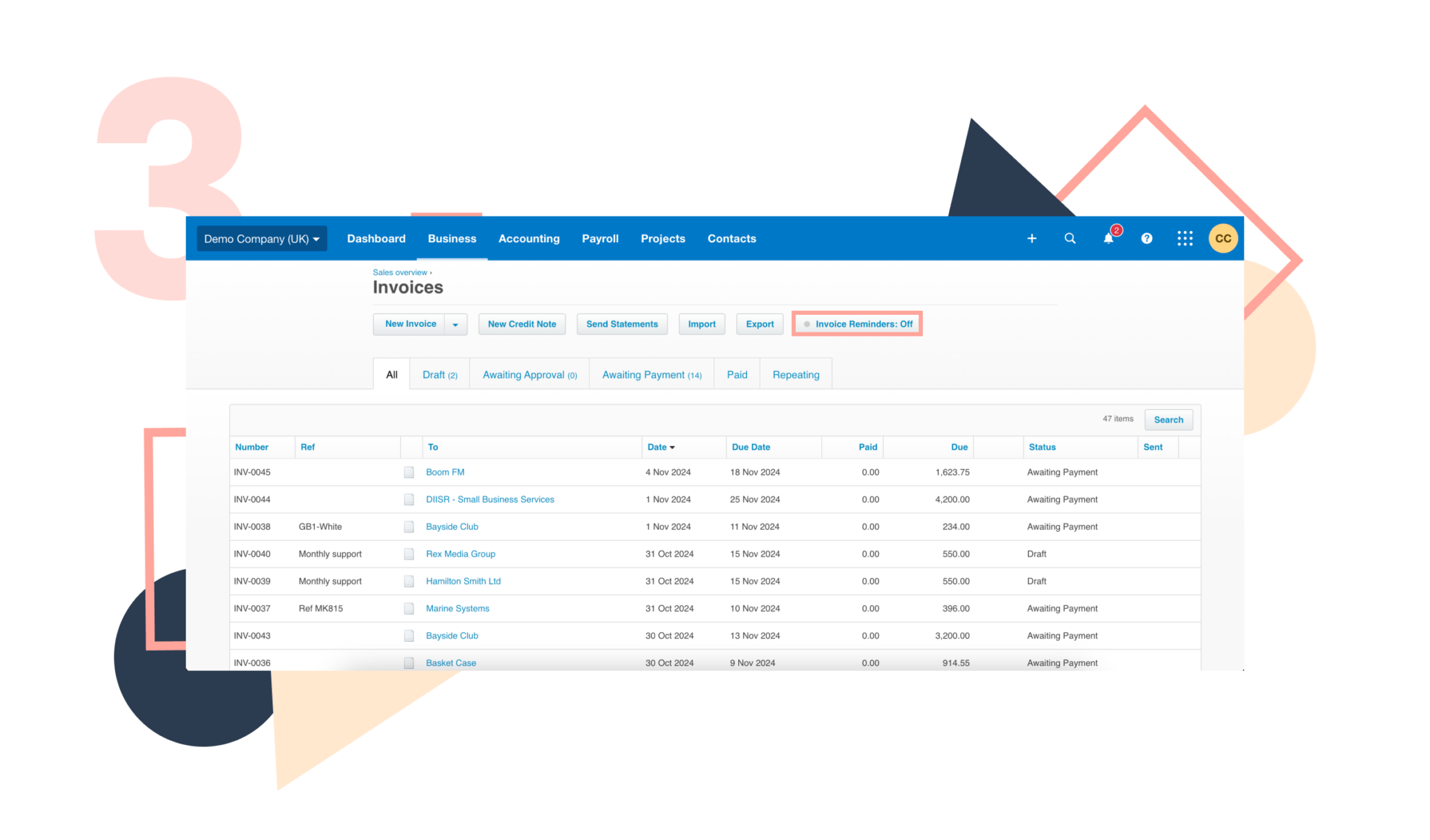 How to Set Up Automated Reminders in Xero - Shapes