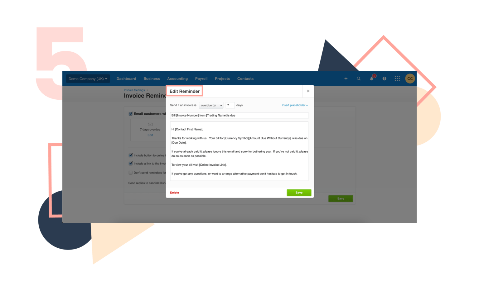 How to Set Up Automated Reminders in Xero - Shapes